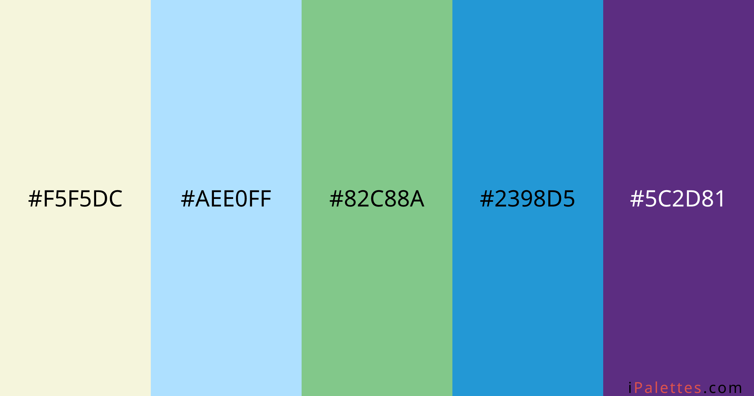 Coastal Color Palette and colors #f5f5dc #aee0ff #82c88a #2398d5 ...