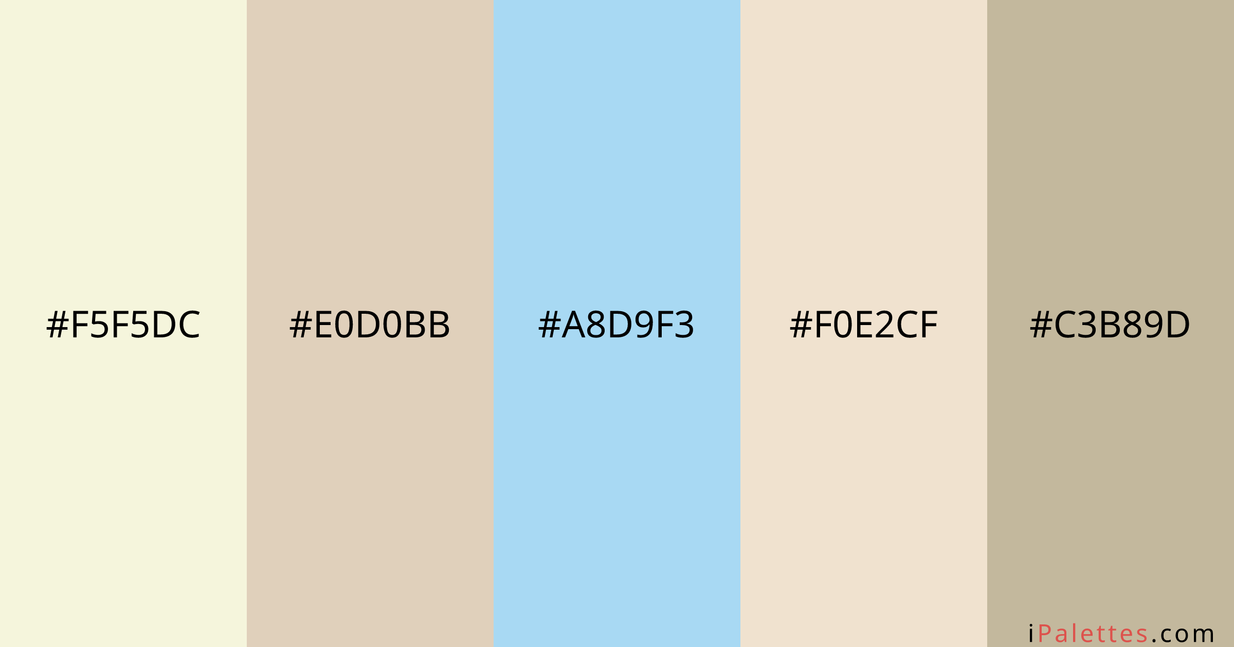 Soft california Color Palette and colors #f5f5dc #e0d0bb #a8d9f3 # ...