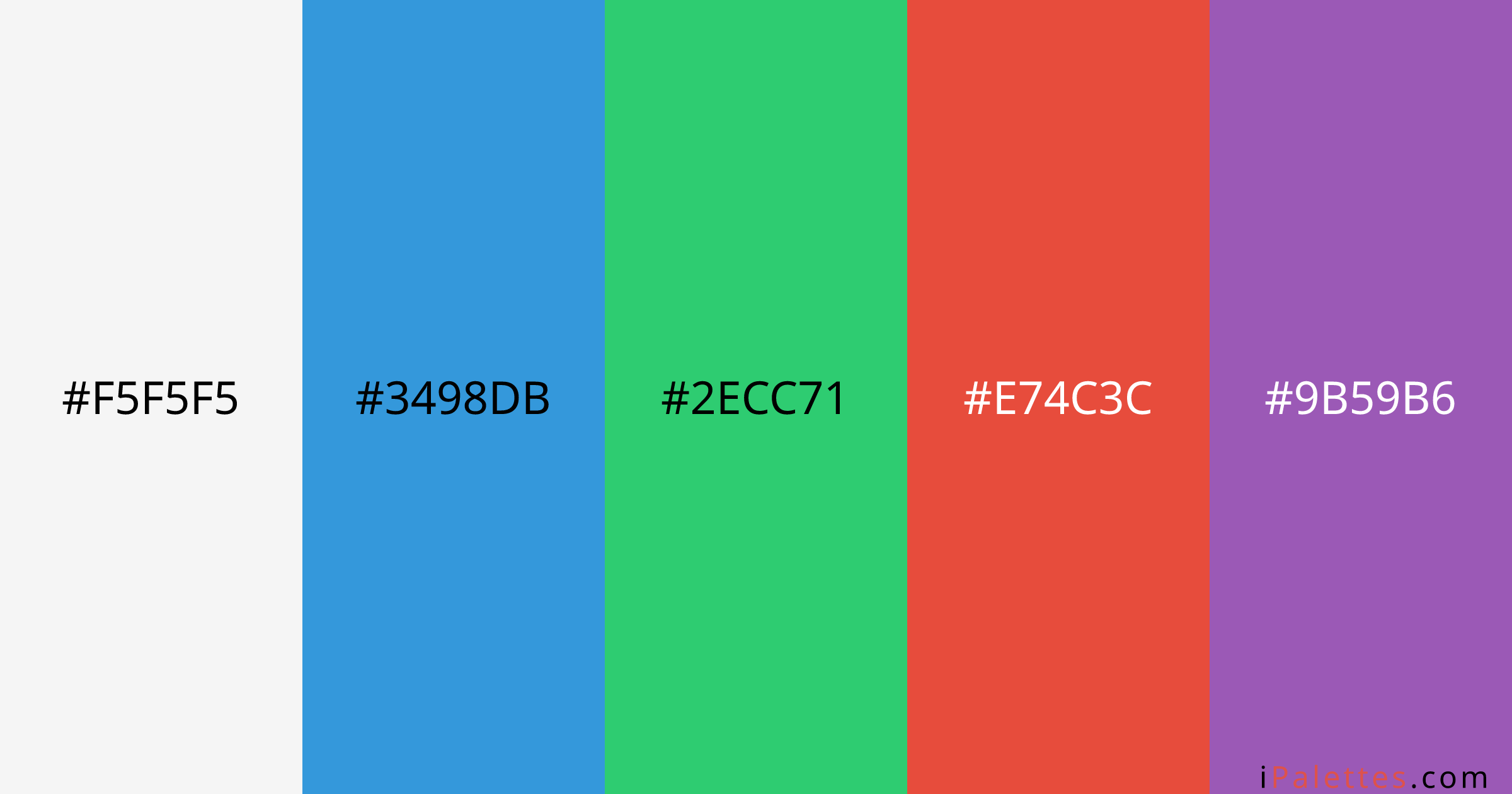 Webcontainer Color Palette and colors #f5f5f5 #3498db #2ecc71 #e74c3c ...