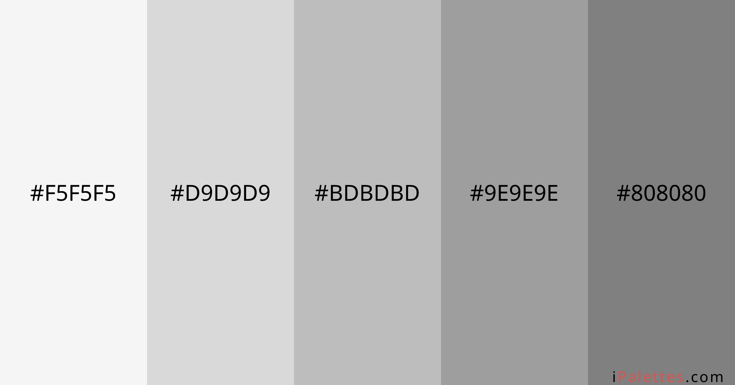 Bckgrnd Color Palette and colors #f5f5f5 #d9d9d9 #bdbdbd #9e9e9e ...