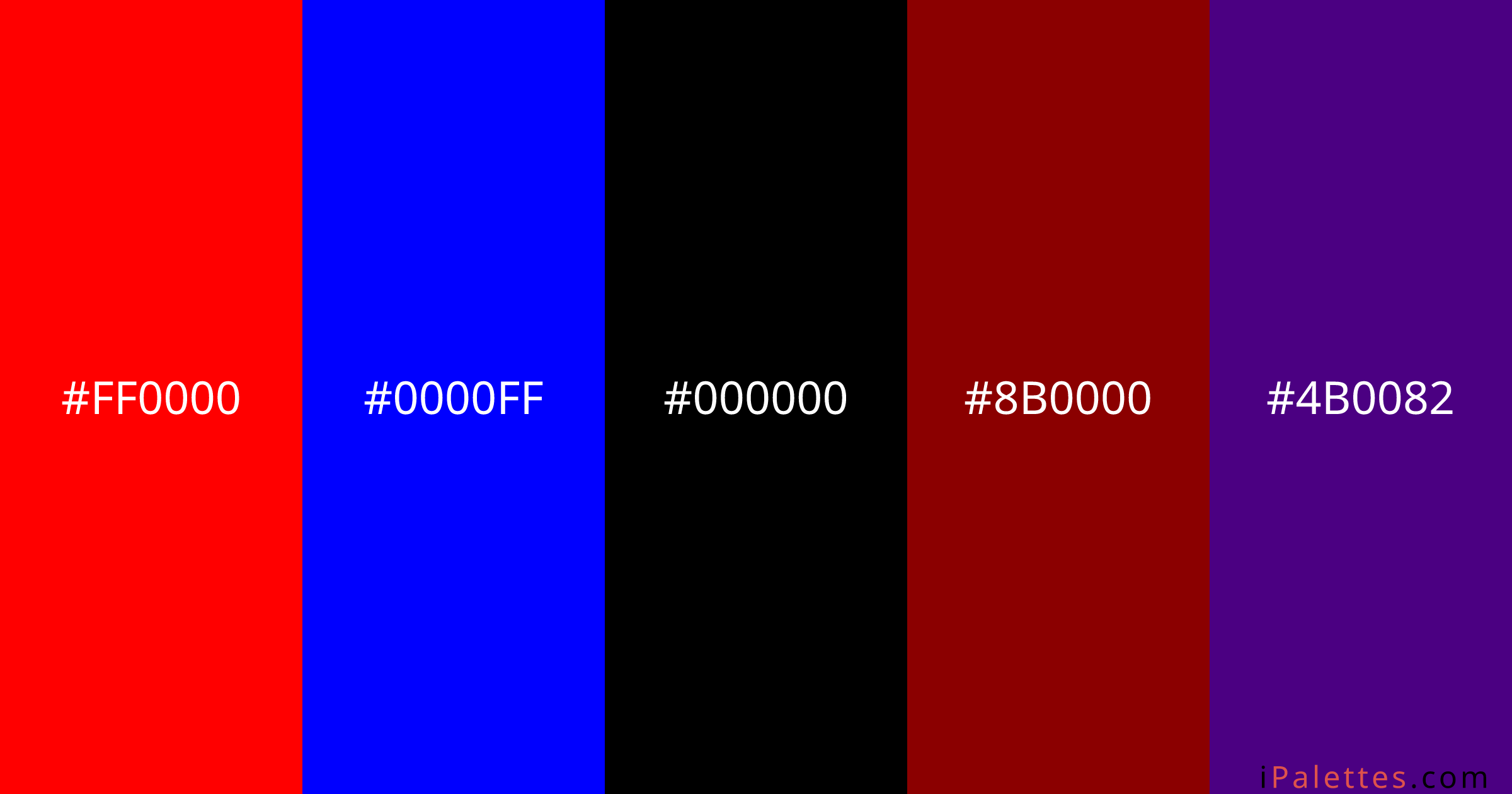 Red blue black dark Color Palette and colors #ff0000 #0000ff #000000 ...