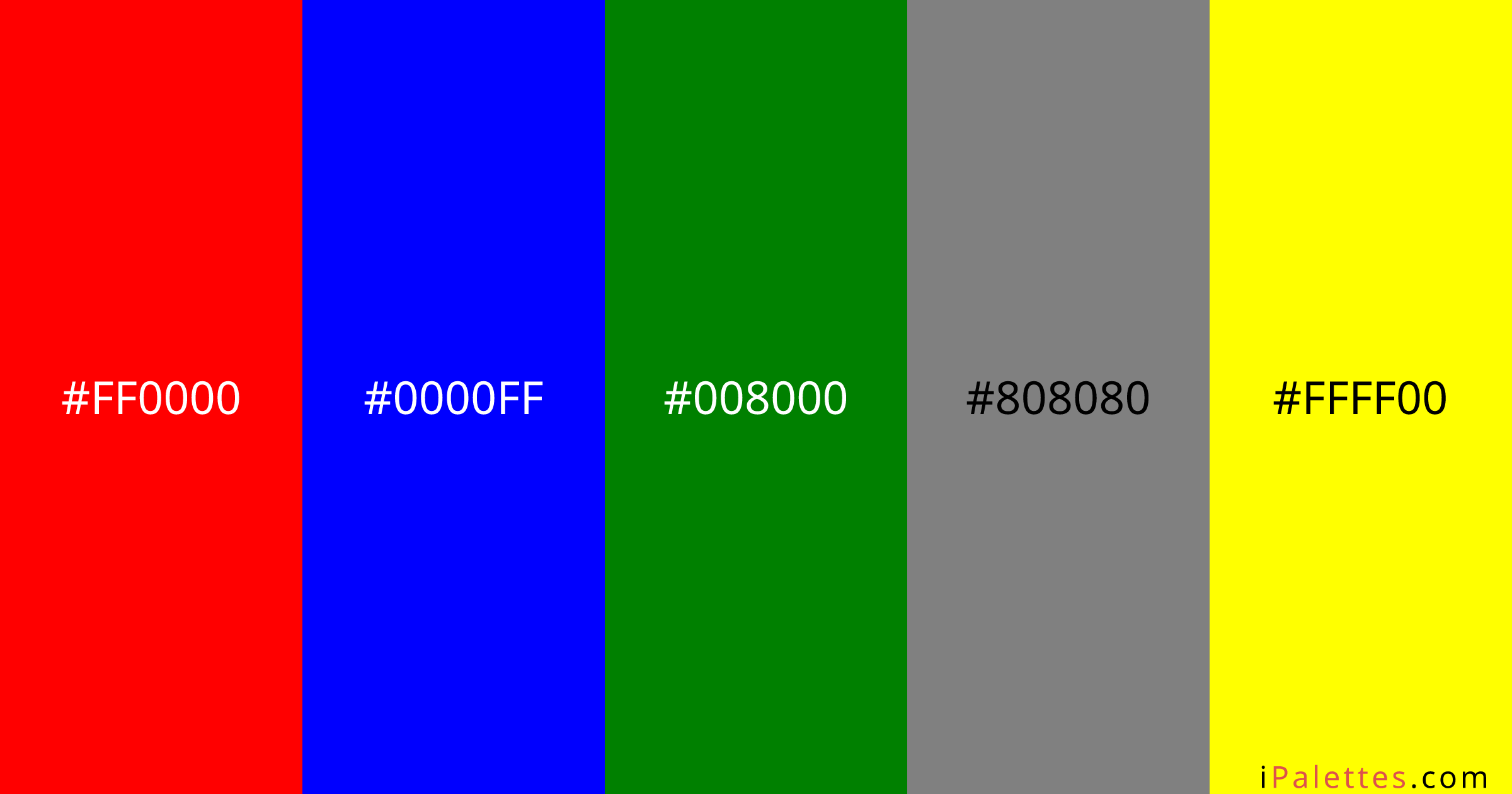Car Color Palette and colors #ff0000 #0000ff #008000 #808080 #ffff00 ...