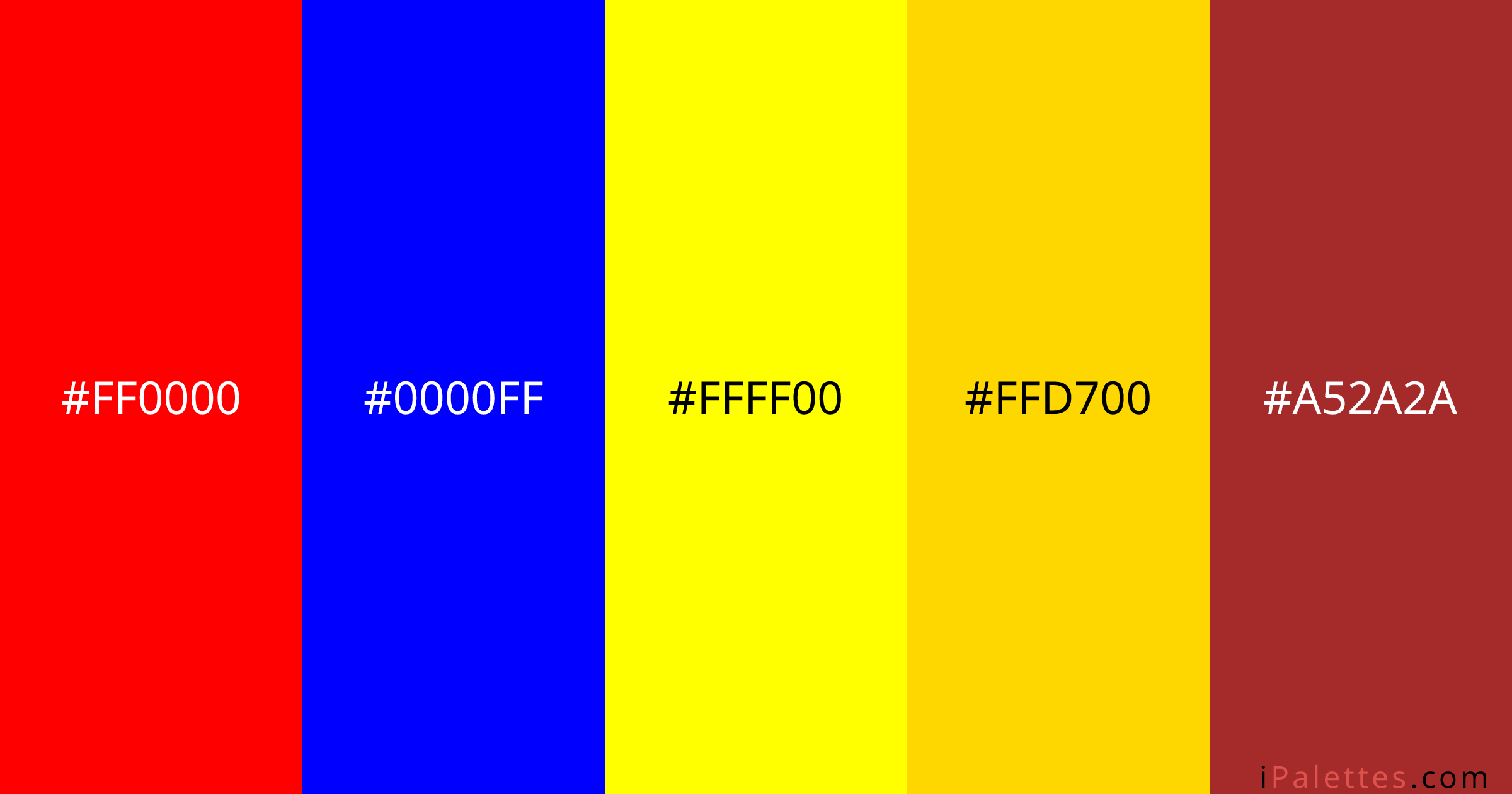 Seven ultraman Color Palette and colors #ff0000 #0000ff #ffff00 #ffd700 ...