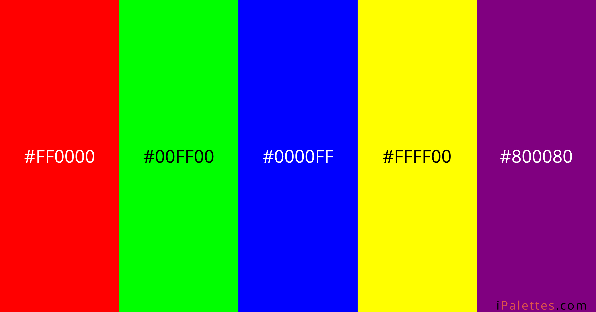 Cyberpunk Color Palette and colors #ff0000 #00ff00 #0000ff #ffff00 ...