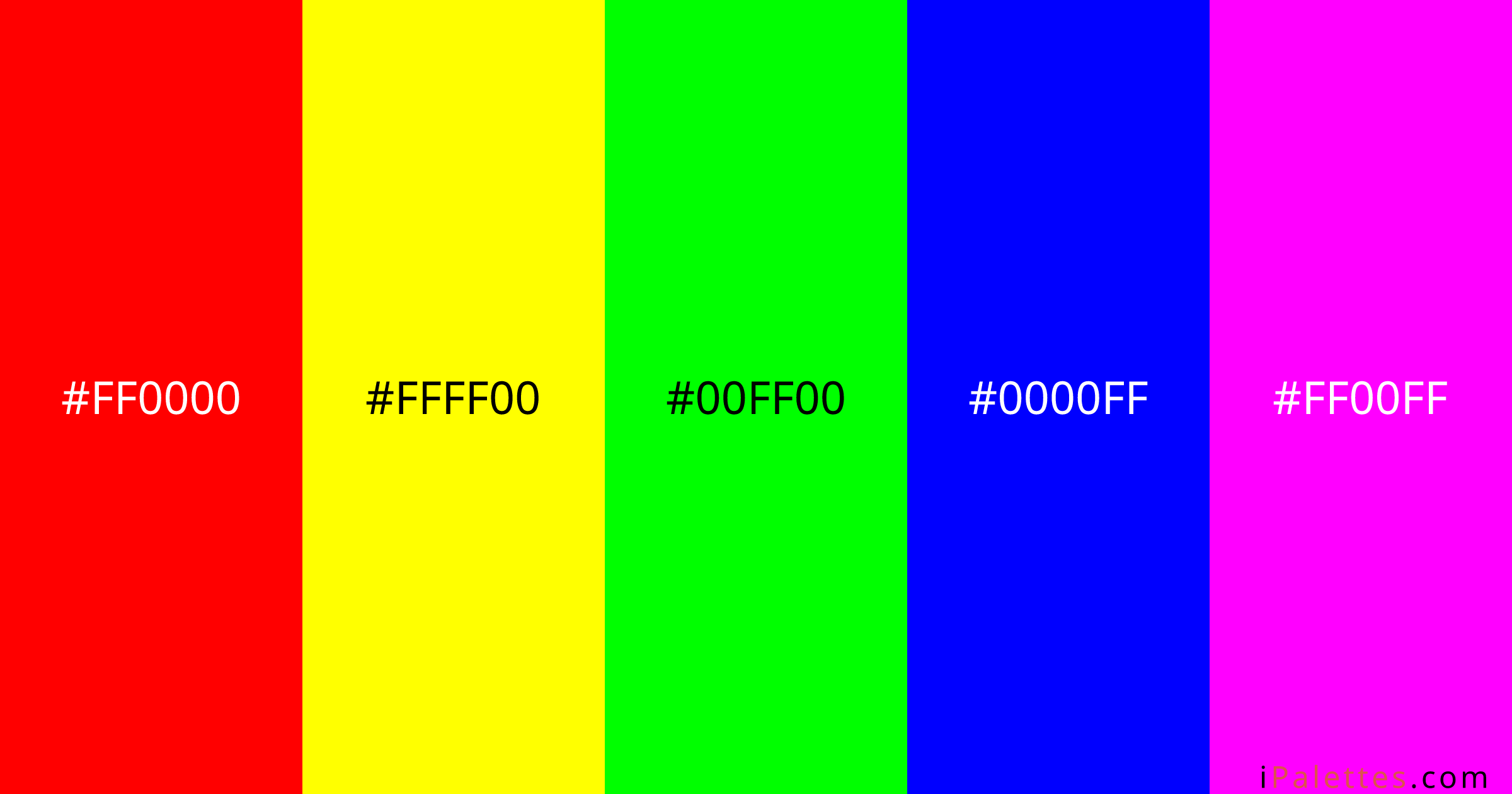色环 Color Palette and colors #ff0000 #ffff00 #00ff00 #0000ff #ff00ff ...