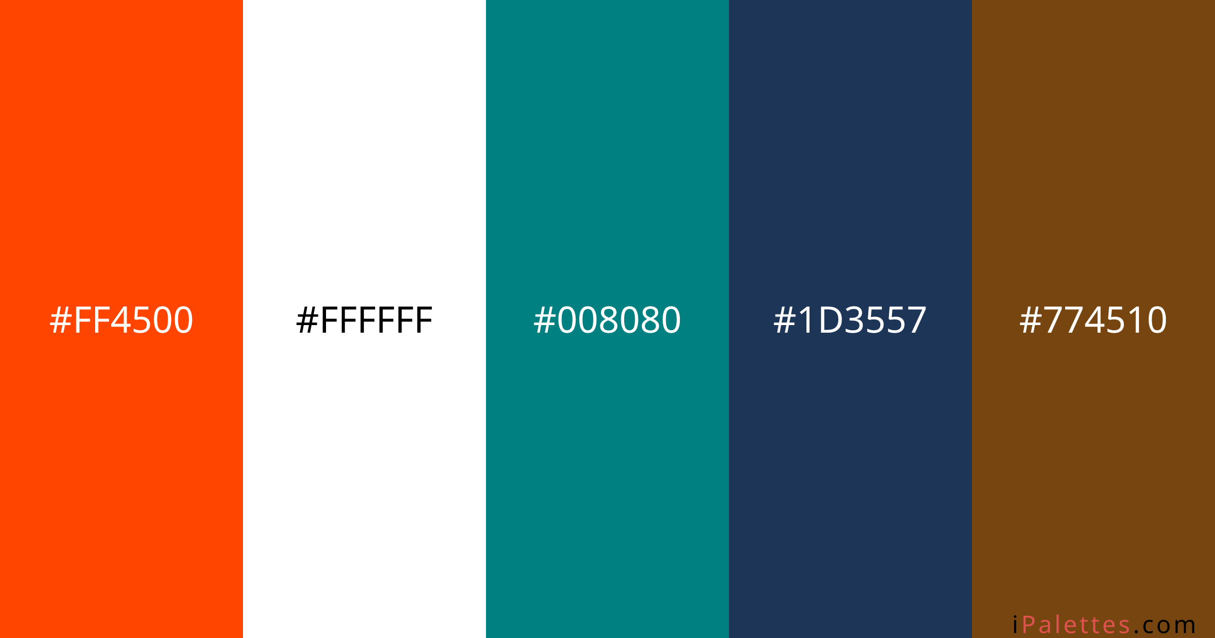 USAFlagChorded Color Palette and colors #ff4500 #ffffff #008080 #1d3557 ...