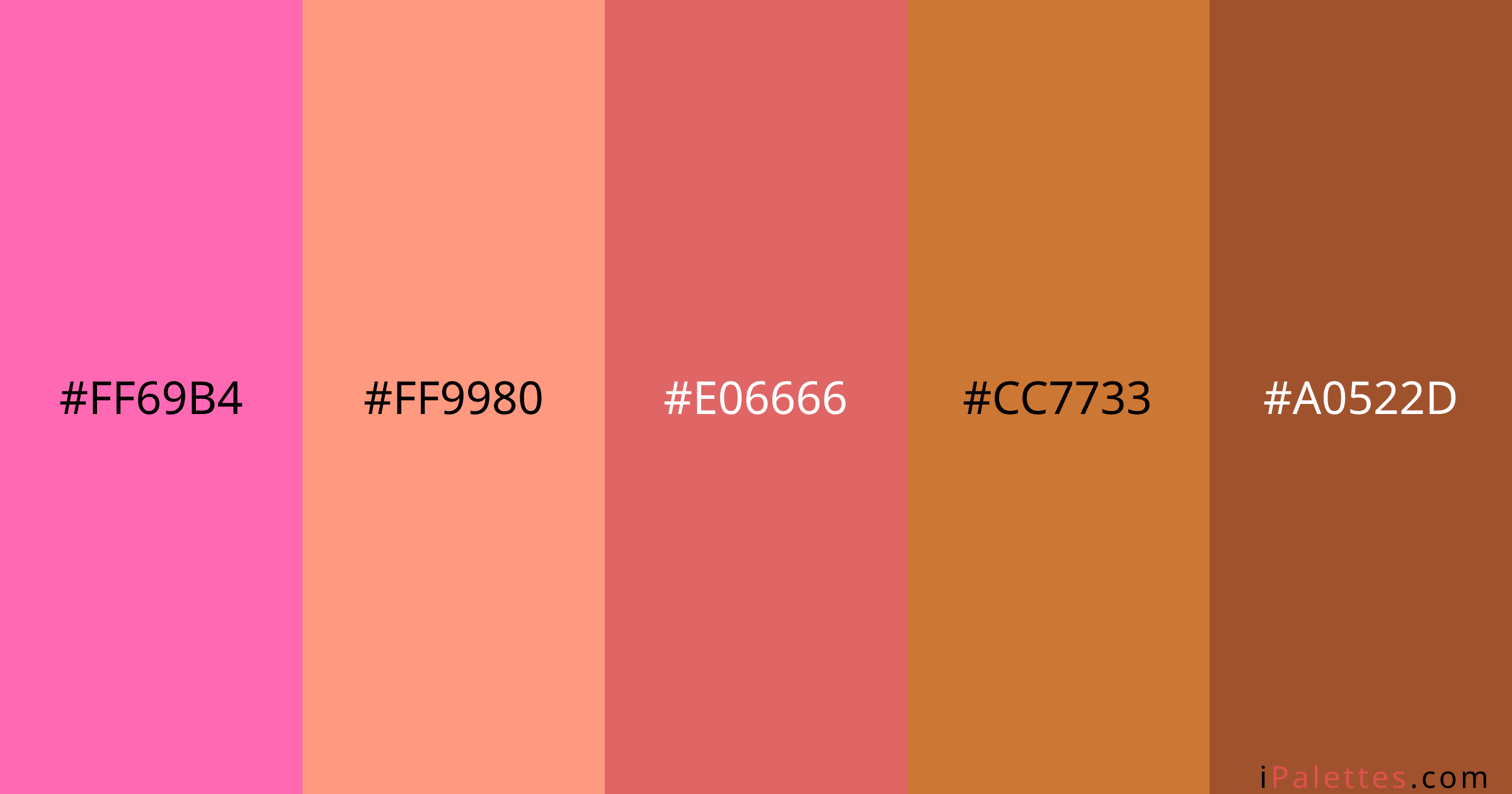 冰红茶 Color Palette and colors #ff69b4 #ff9980 #e06666 #cc7733 #a0522d ...