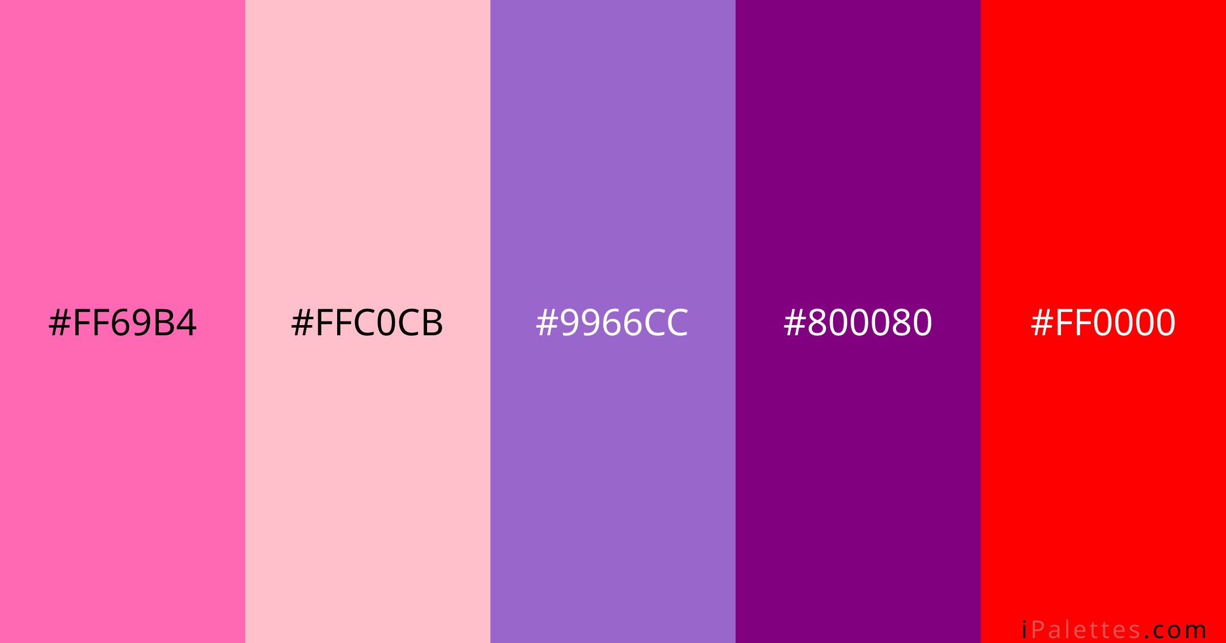 Sex Color Palette And Colors Ff69b4 Ffc0cb 9966cc 800080 Ff0000