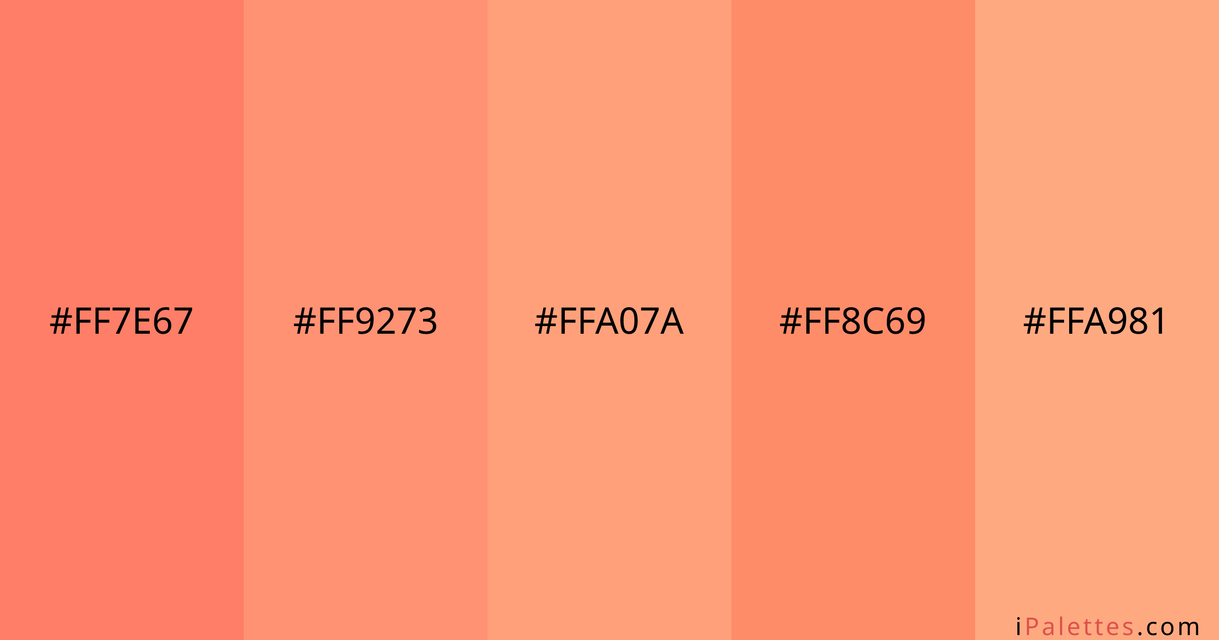 FF7E67 Color Palette and colors #ff7e67 #ff9273 #ffa07a #ff8c69 #ffa981 ...