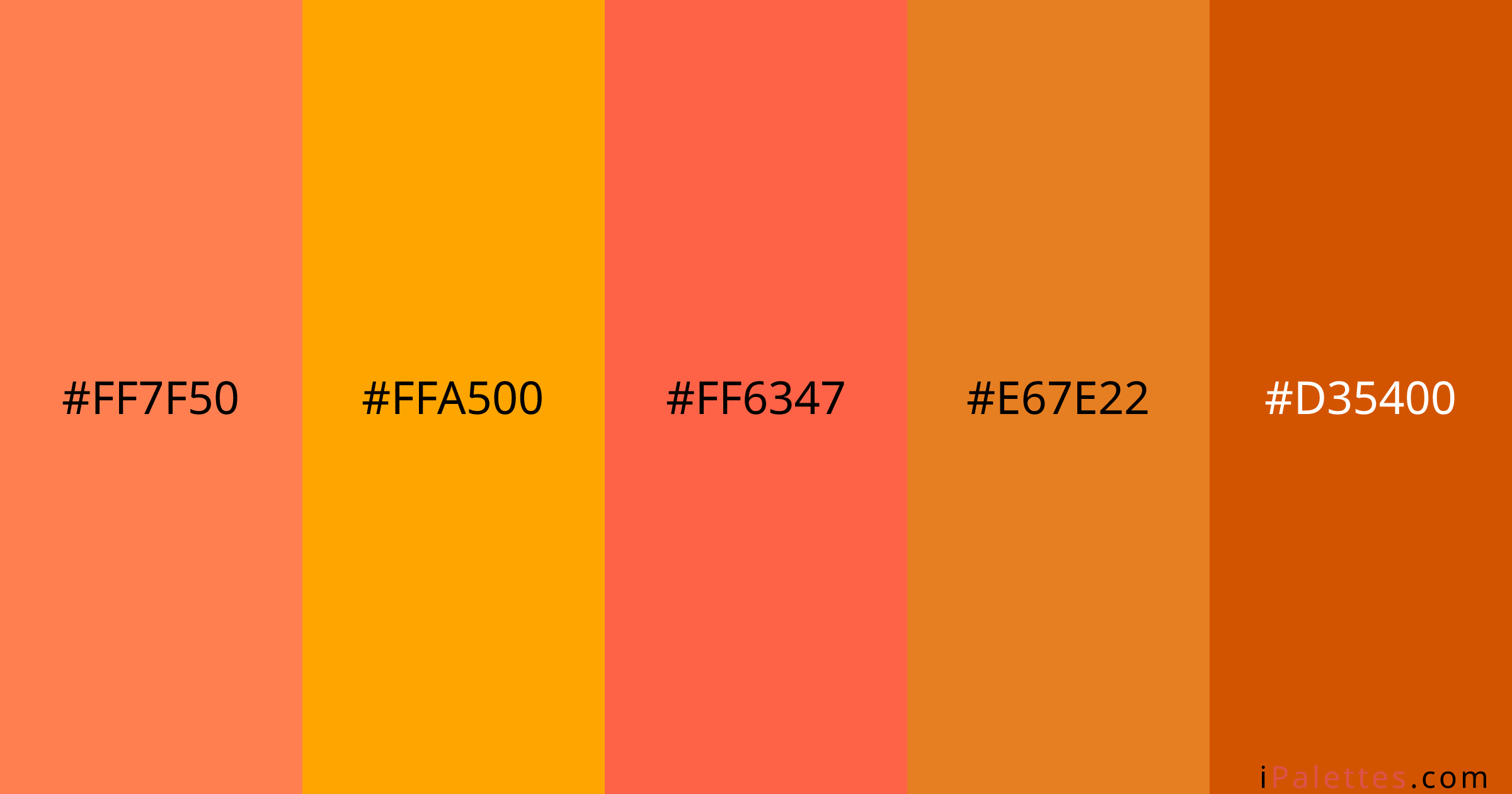 Tailwind shadcn orange Color Palette and colors #ff7f50 #ffa500 #ff6347 ...