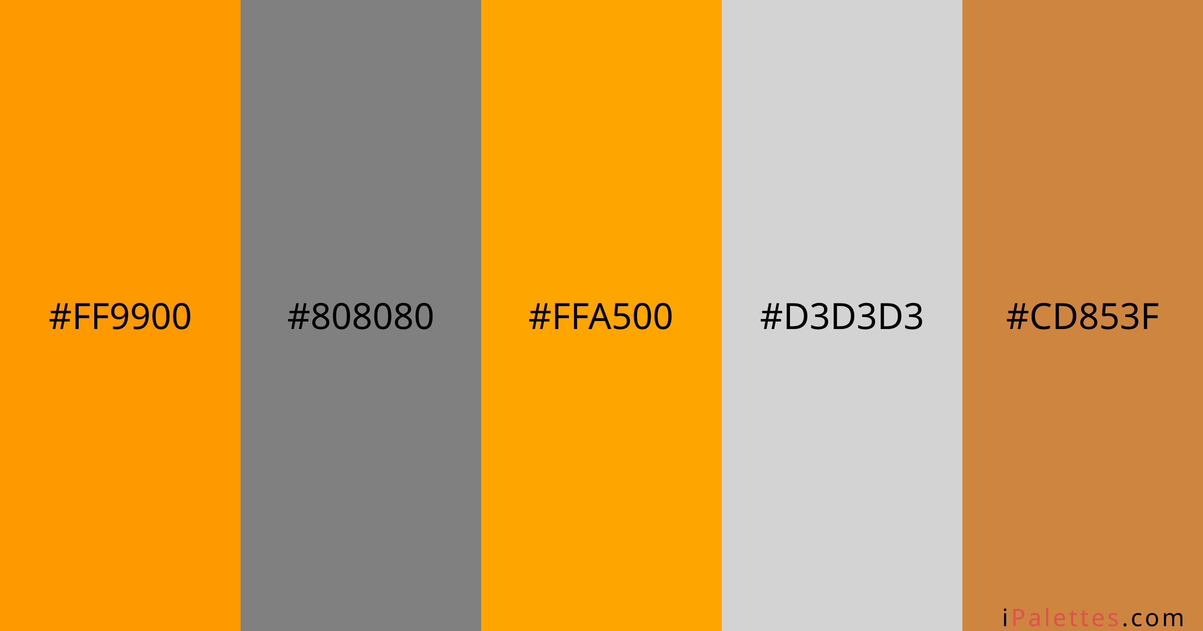 Orange and gray Color Palette and colors #ff9900 #808080 #ffa500 # ...