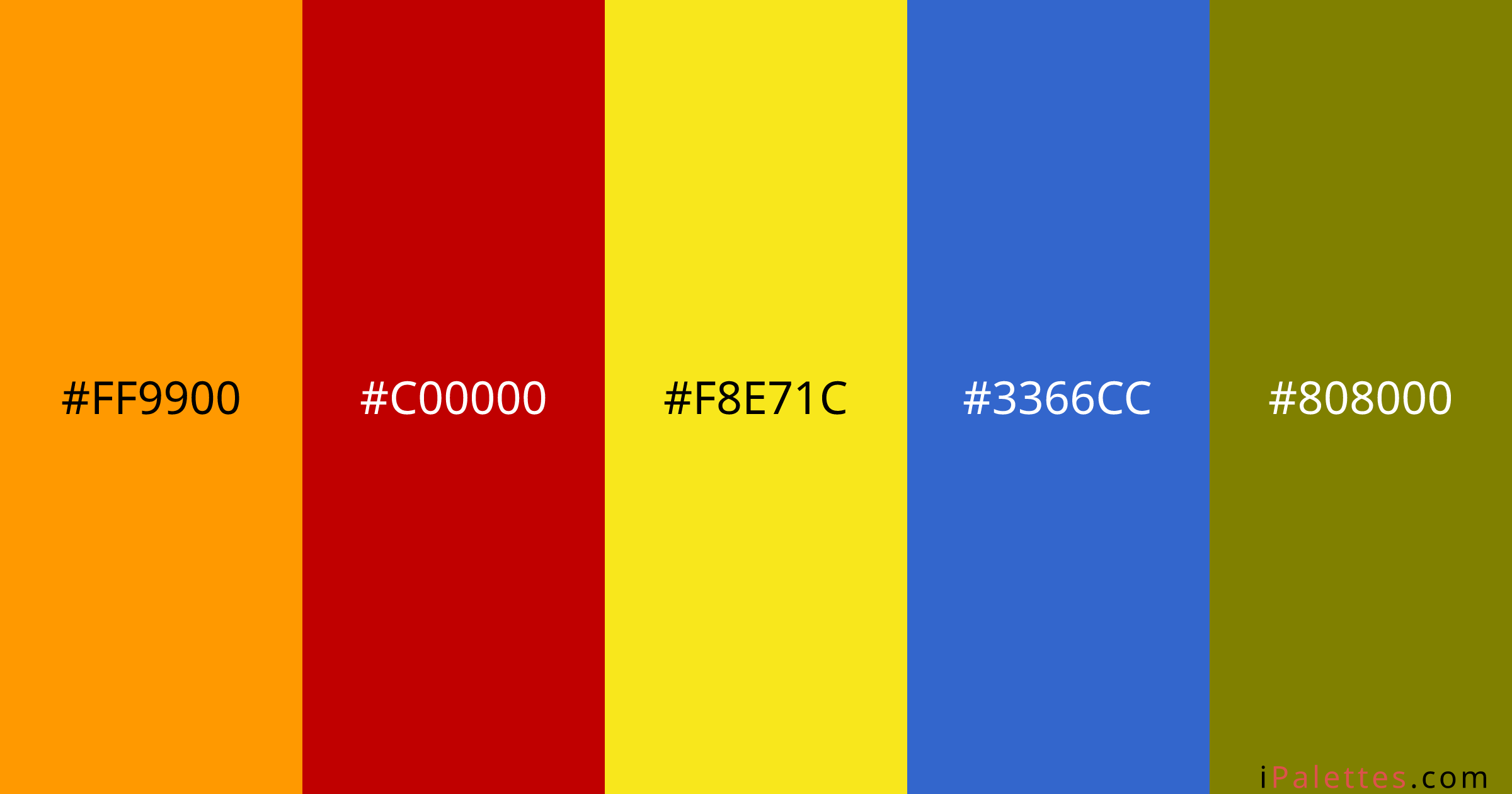 China Chengdu Color Palette and colors #ff9900 #c00000 #f8e71c #3366cc ...