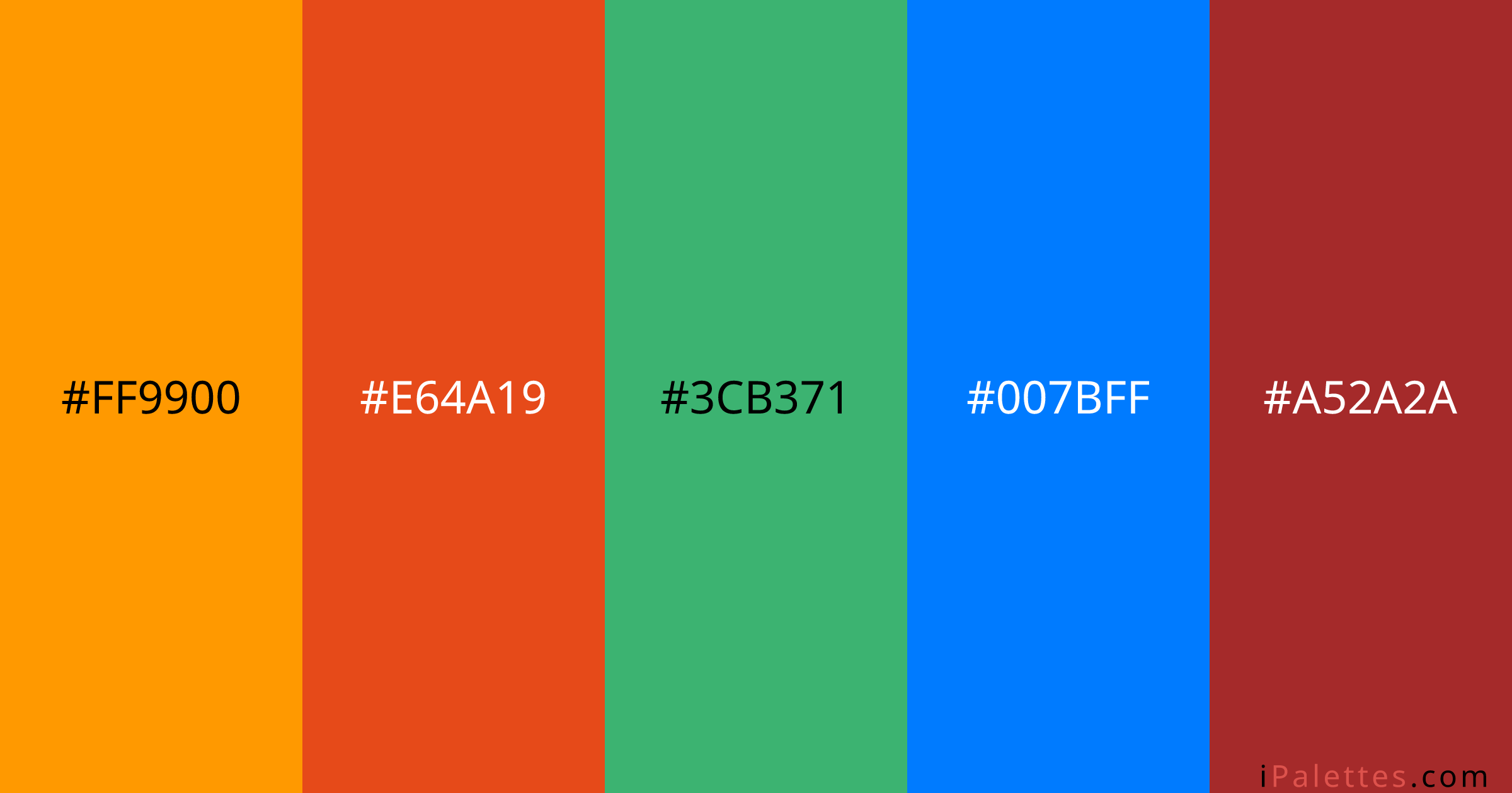 Shopping Color Palette and colors #ff9900 #e64a19 #3cb371 #007bff # ...