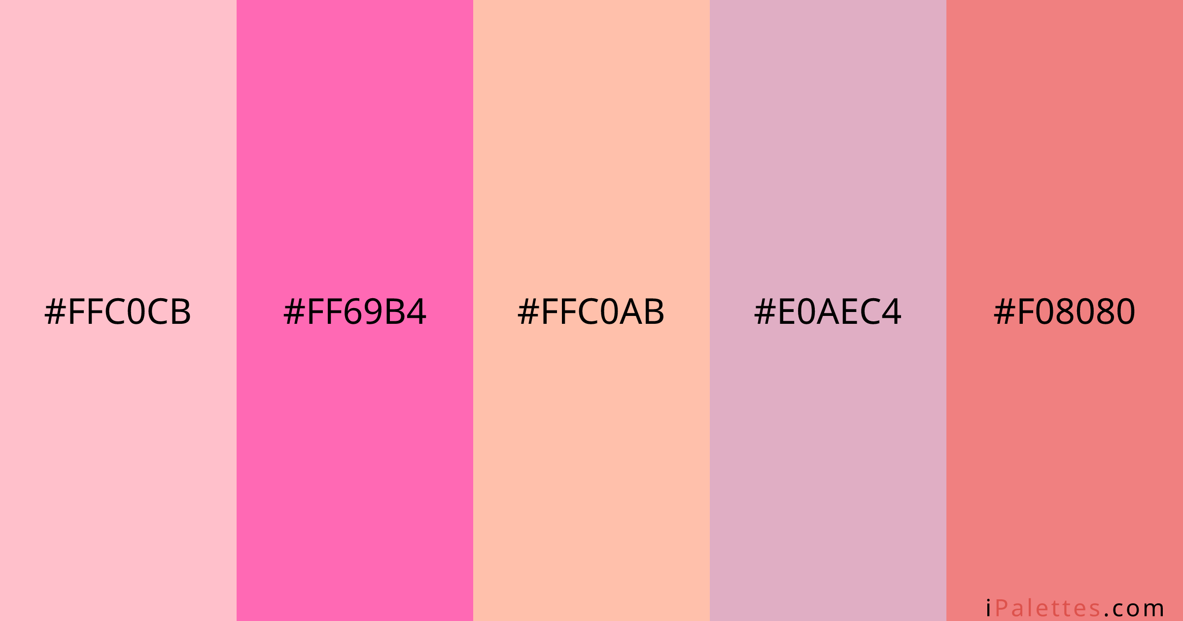 Pinky Pie Color Palette and colors #ffc0cb #ff69b4 #ffc0ab #e0aec4 # ...