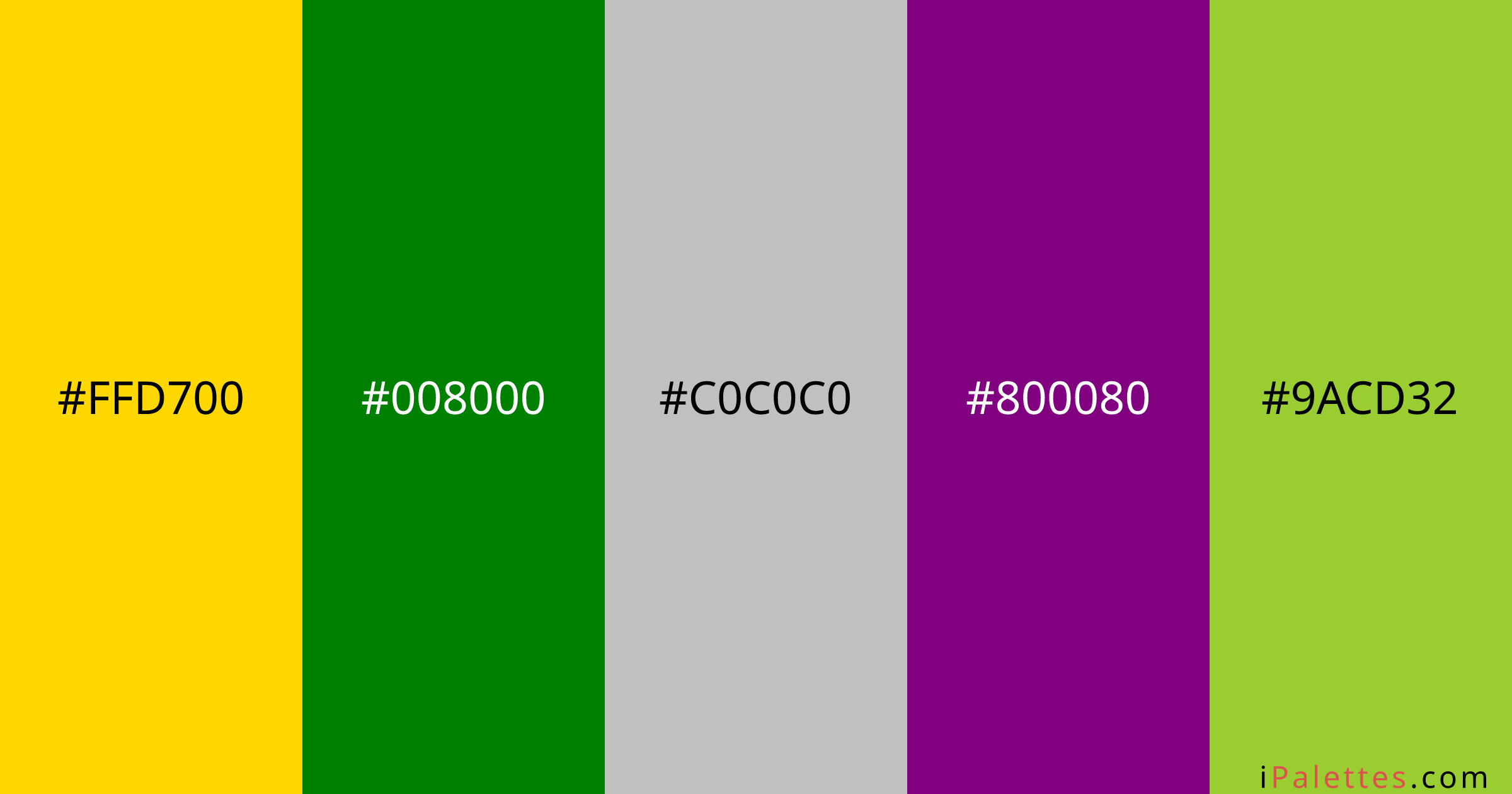 Finn the fishbowl Color Palette and colors #ffd700 #008000 #c0c0c0 ...