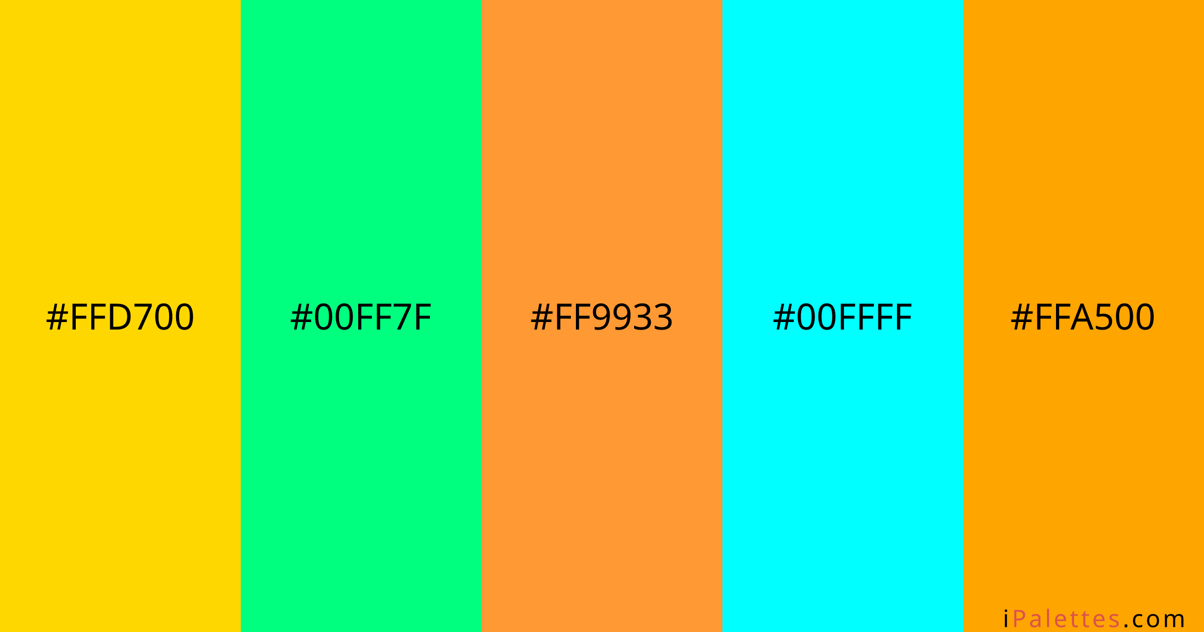 Better move Color Palette and colors #ffd700 #00ff7f #ff9933 #00ffff # ...