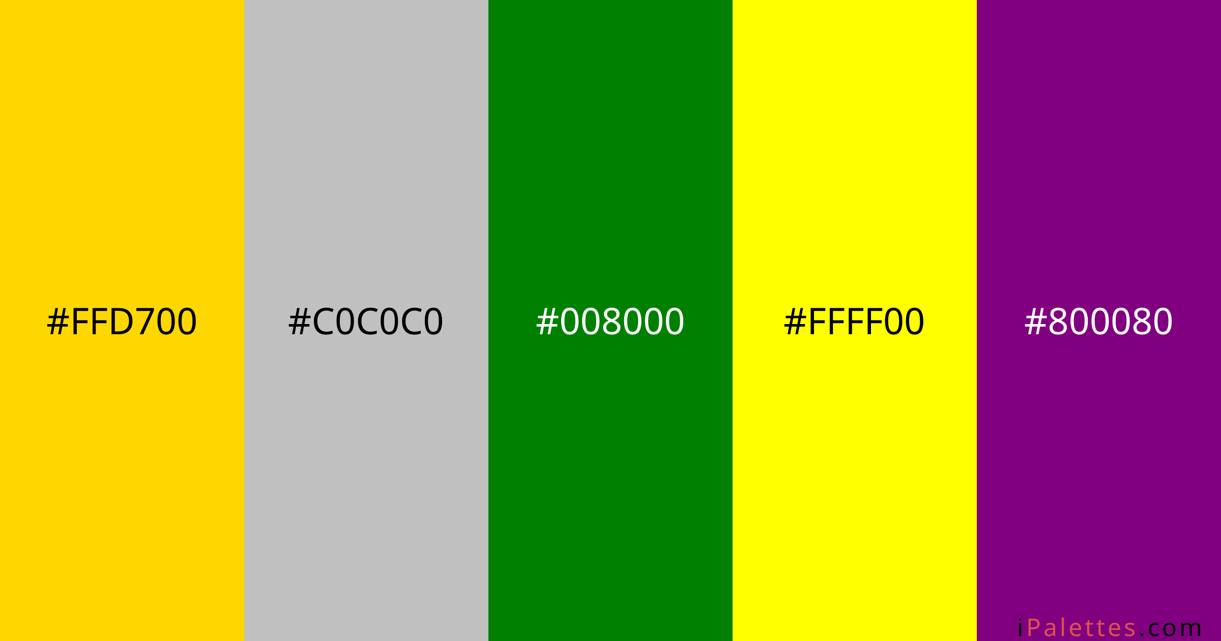 Sesame Street Color Palette and colors #ffd700 #c0c0c0 #008000 #ffff00 ...