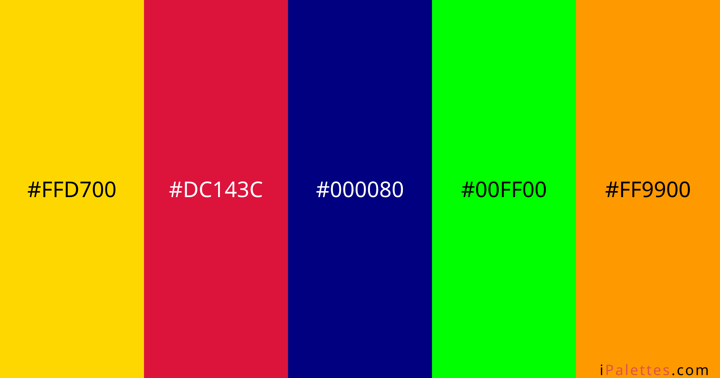 UnitedStatesofAmericaChorded Color Palette and colors #ffd700 #dc143c ...