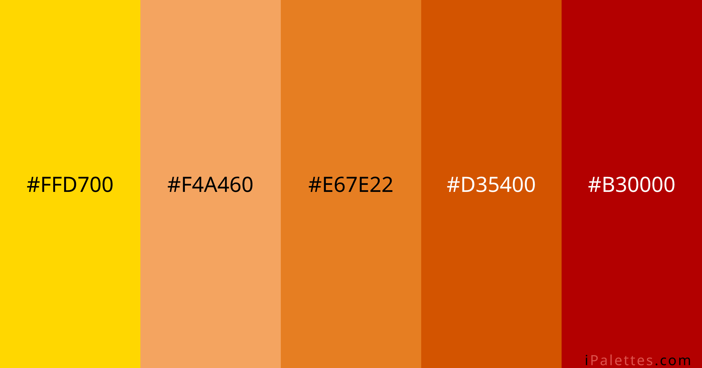Neapolitan Color Palette and colors #ffd700 #f4a460 #e67e22 #d35400 # ...