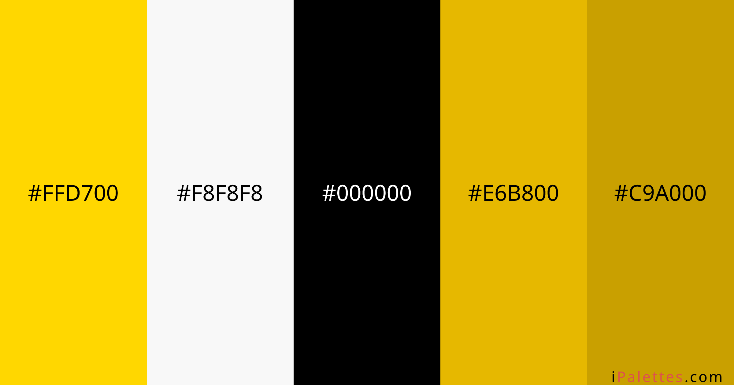 Ffd700 f8f8f8 and 00000 Color Palette and colors #ffd700 #f8f8f8 ...