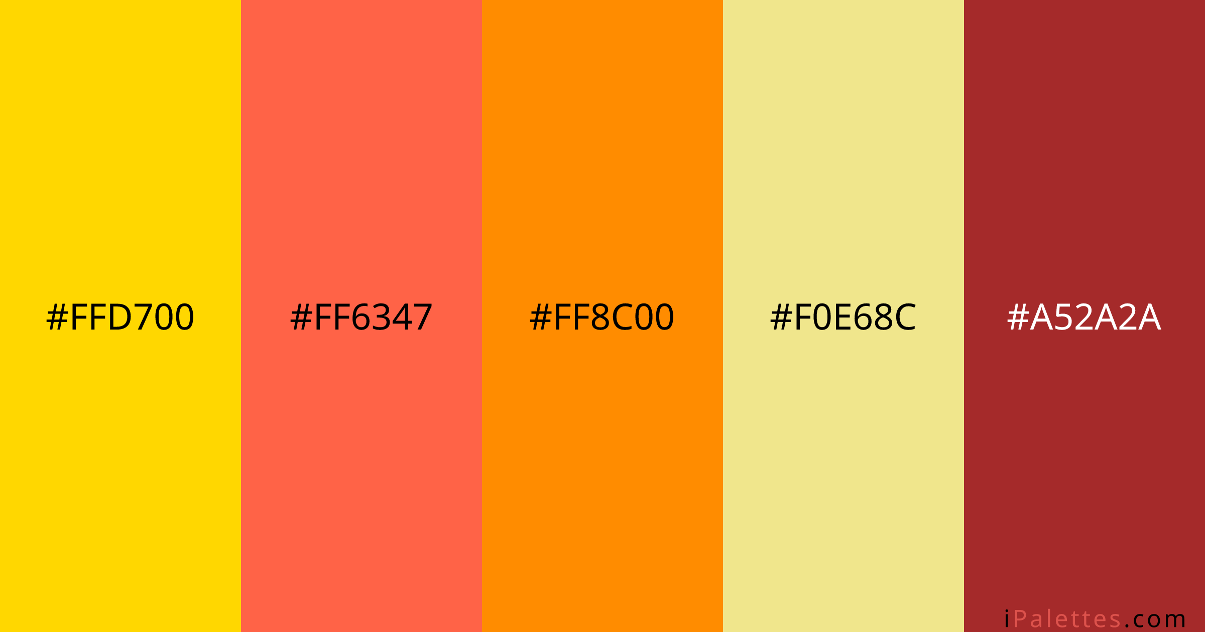 Darude sandstorm Color Palette and colors #ffd700 #ff6347 #ff8c00 # ...