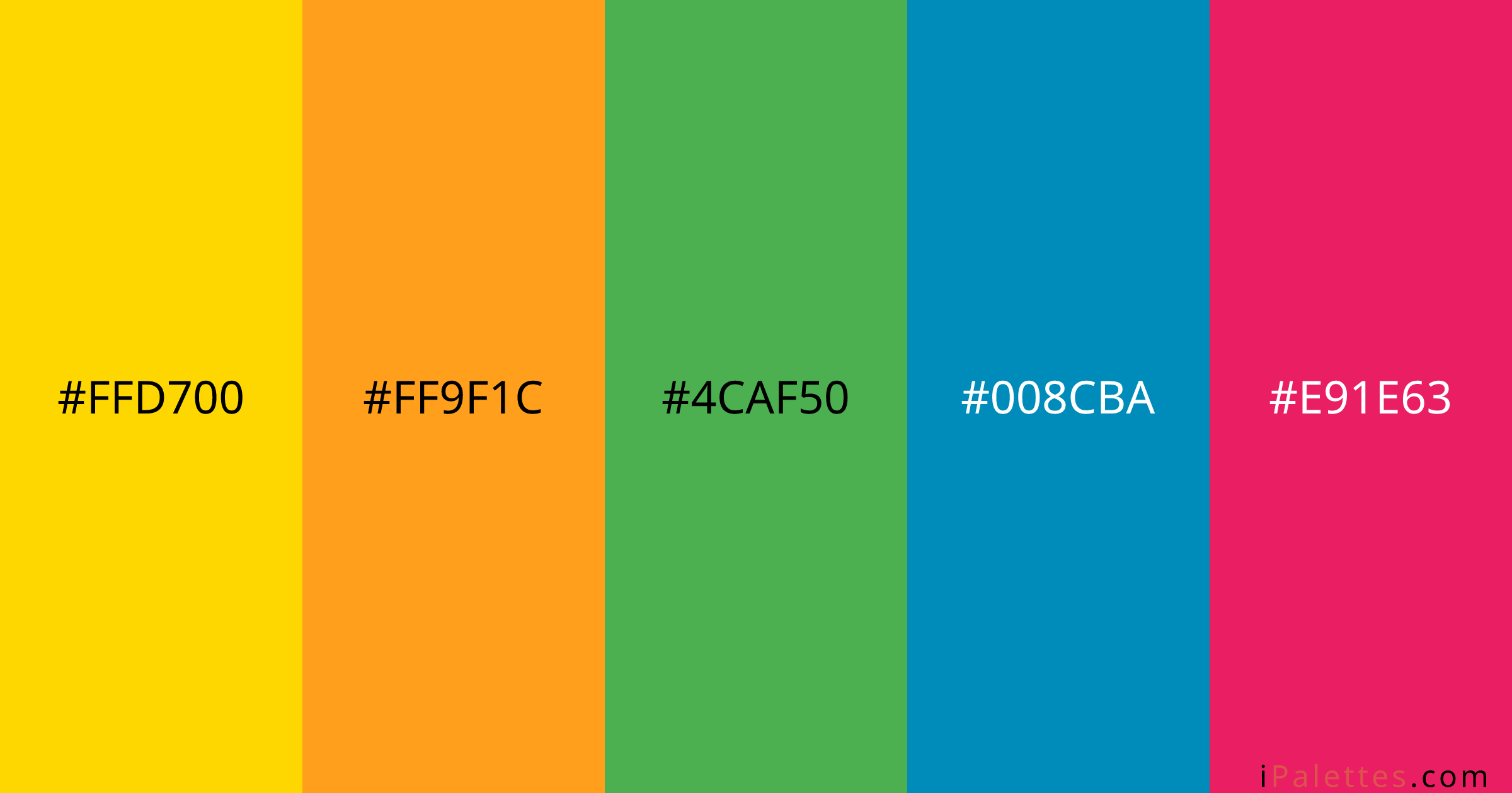 Instagram Color Palette and colors #ffd700 #ff9f1c #4caf50 #008cba # ...