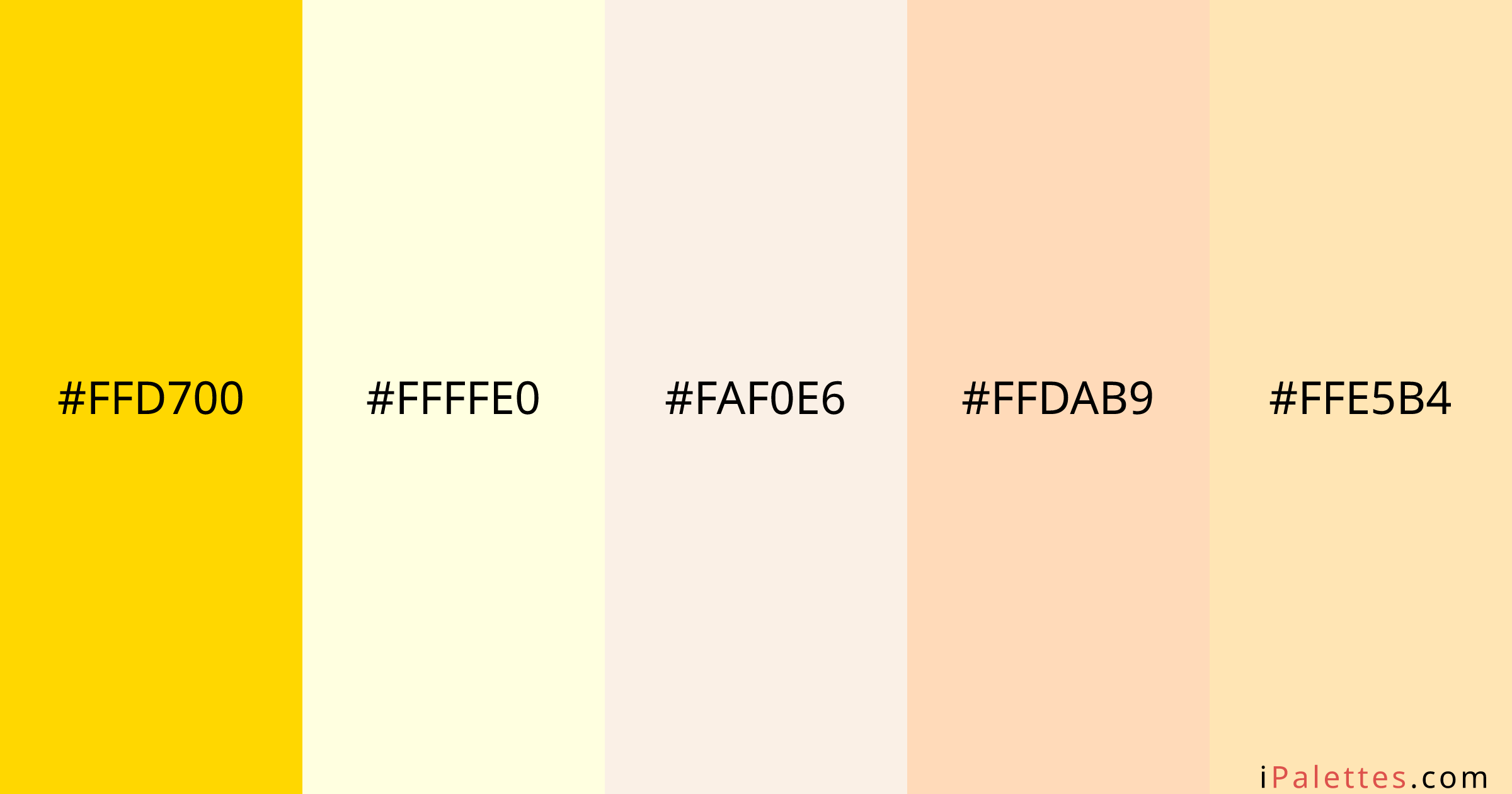 YELLOW color palette Color Palette and colors #ffd700 #ffffe0 #faf0e6 # ...